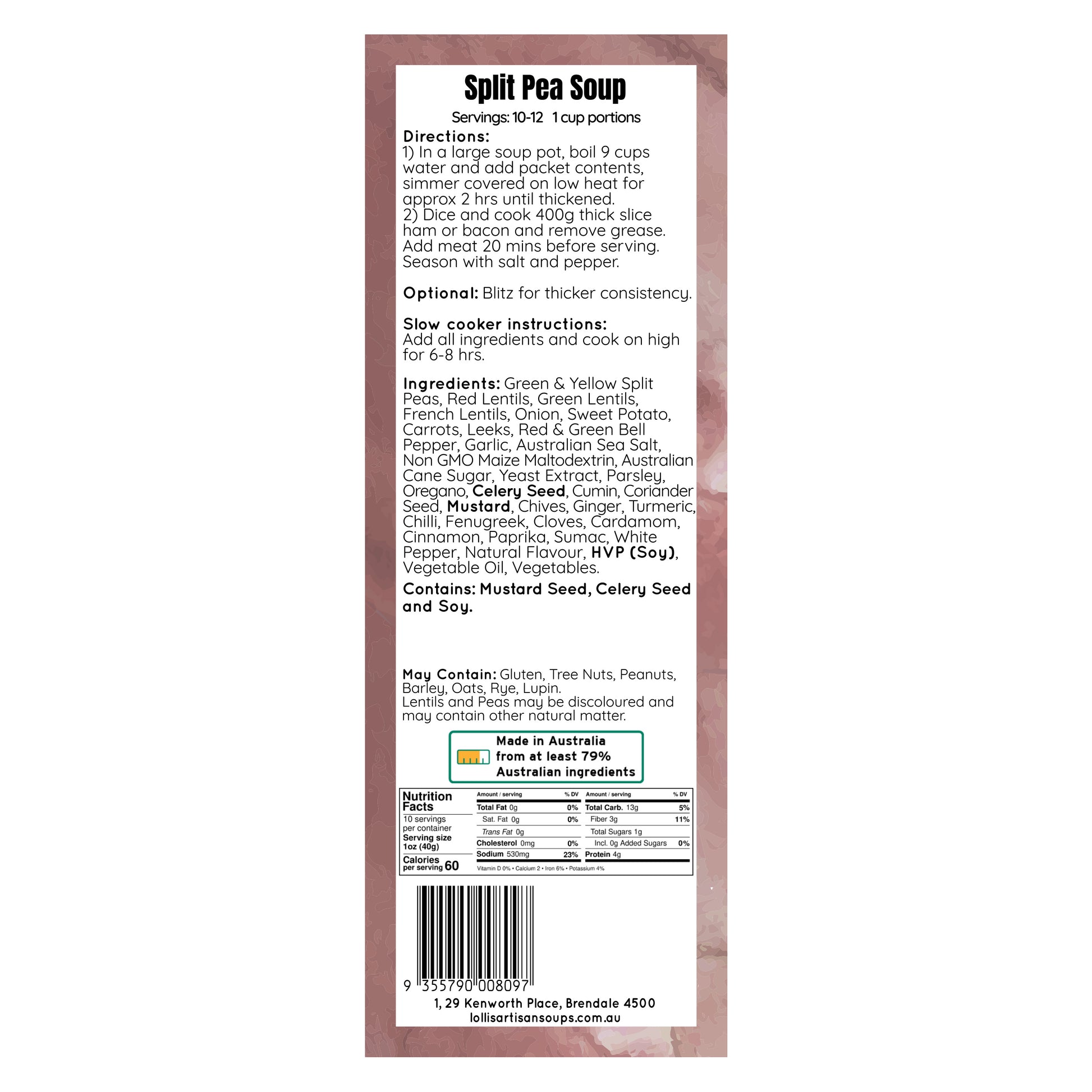 Split Pea Soup Mix - 400g – Lolli's Artisan Soup Co